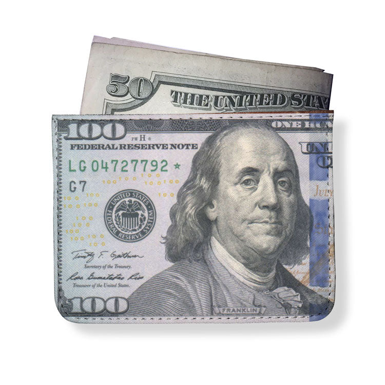 100 Dollar Bill Printed Minimal Wallet – CRAFIC